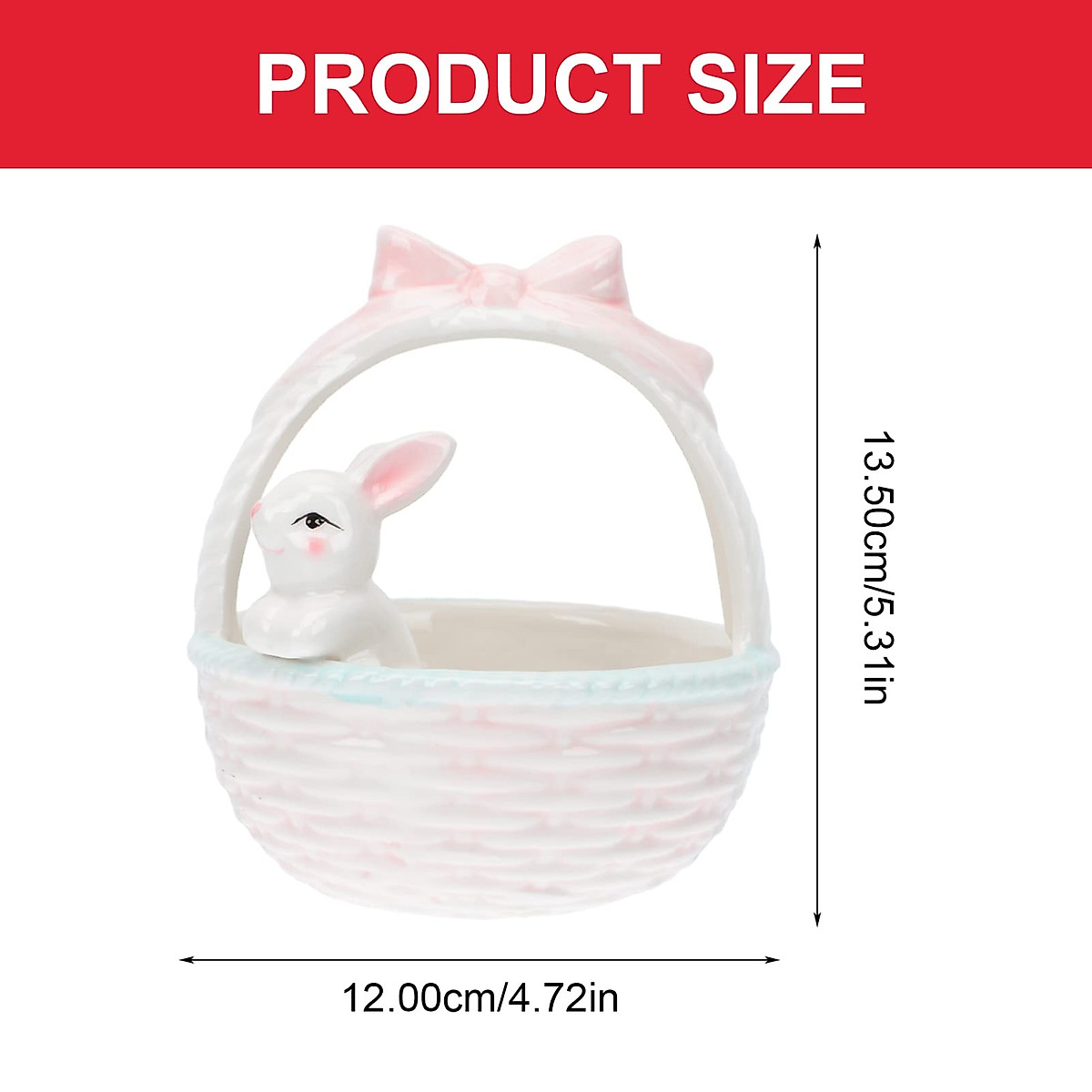 Rabbit Doll Ceramic Fruit Bowl Bunny Candy Basket Porcelain Rabbit Dish Small Items Dish Salad Bowl Dessert Serving Bowls Flower Pot Easter Party Tableware Easter Party Favor Gift