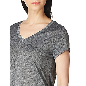 Hanes Women's Sport Performance V-Neck Tee, Ebony Heather, X-Large