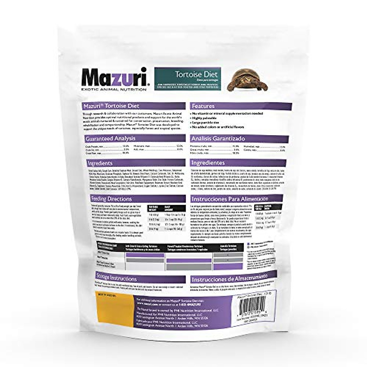 Mazuri | Tortoise Diet | 1.25 Pound (1.25 LB) Bag