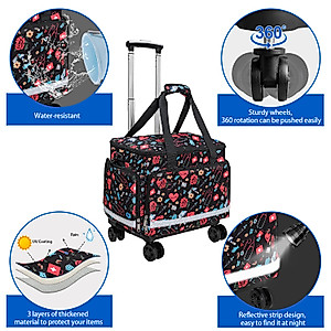 Medical Bag Rolling Roller Bag Trolley Duffel Nurses EMT CNA RN Empty for First Aid Responder Home Health Care Nursing Student Roll Duffle Bag Carry on Wheels Wheeled Work Physicians Doctor