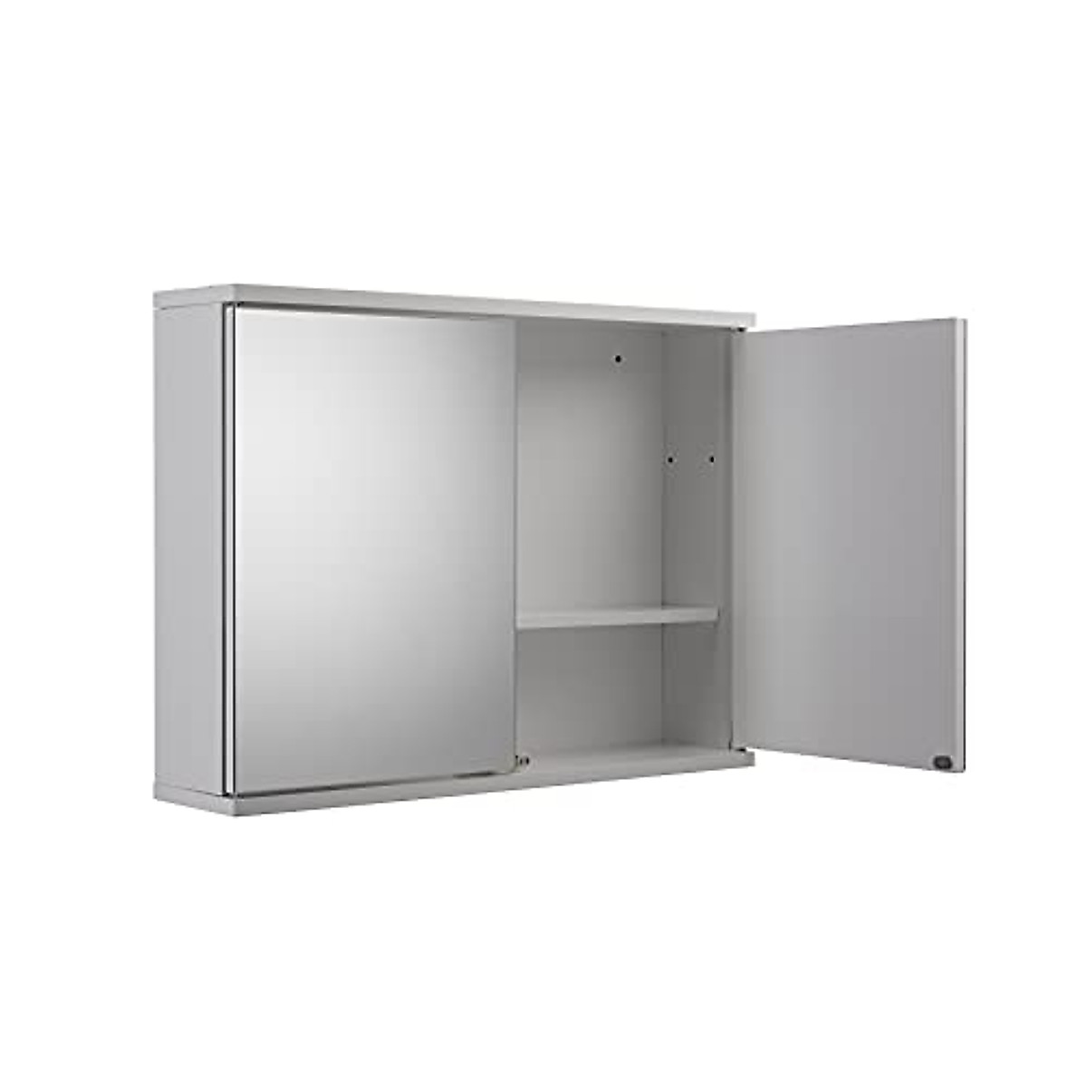 Croydex WC257022AZ Simplicity Double Door Mirrored Medicine Cabinet with Magnetic Push Catch Opening, White