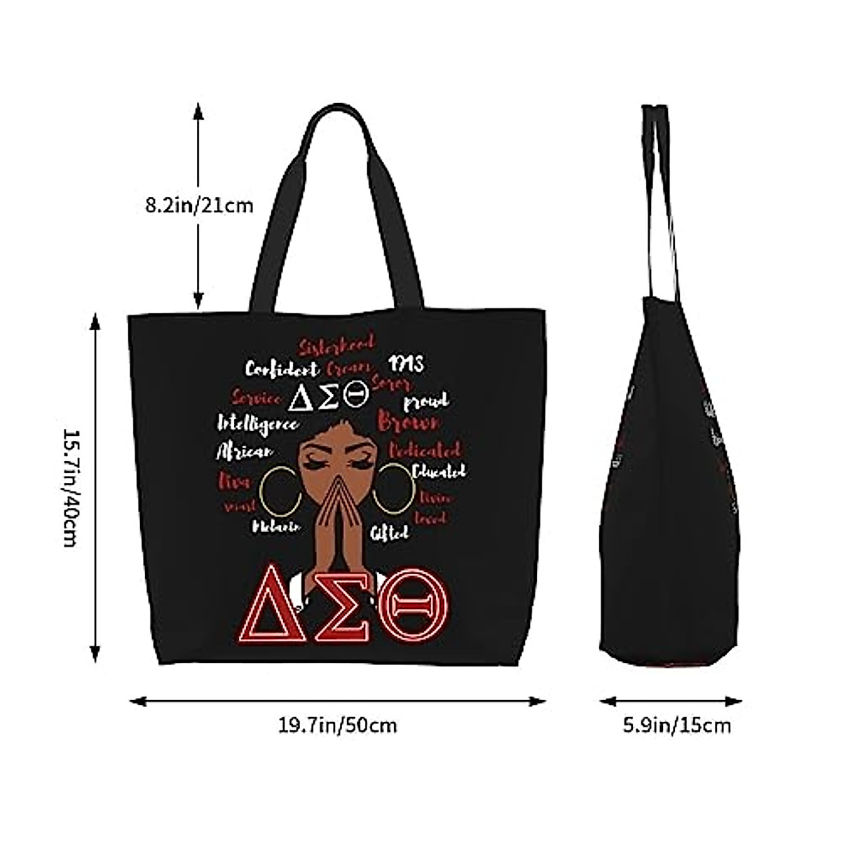 Women Reusable Tote Bag Shoulder Bag Sorority Gift For Women Men Travel Bag Reusable Grocery Bags Foldable Shopping Bag