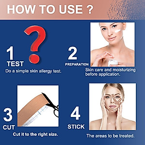 Akissos Facial Myofascial Lift Tape Face Lift Tape Face Toning Belts Anti Wrinkle Patches Anti Freeze Stickers Neck Lift Tape Unisex For Firming and Tightening Skin 2.5cm*5m