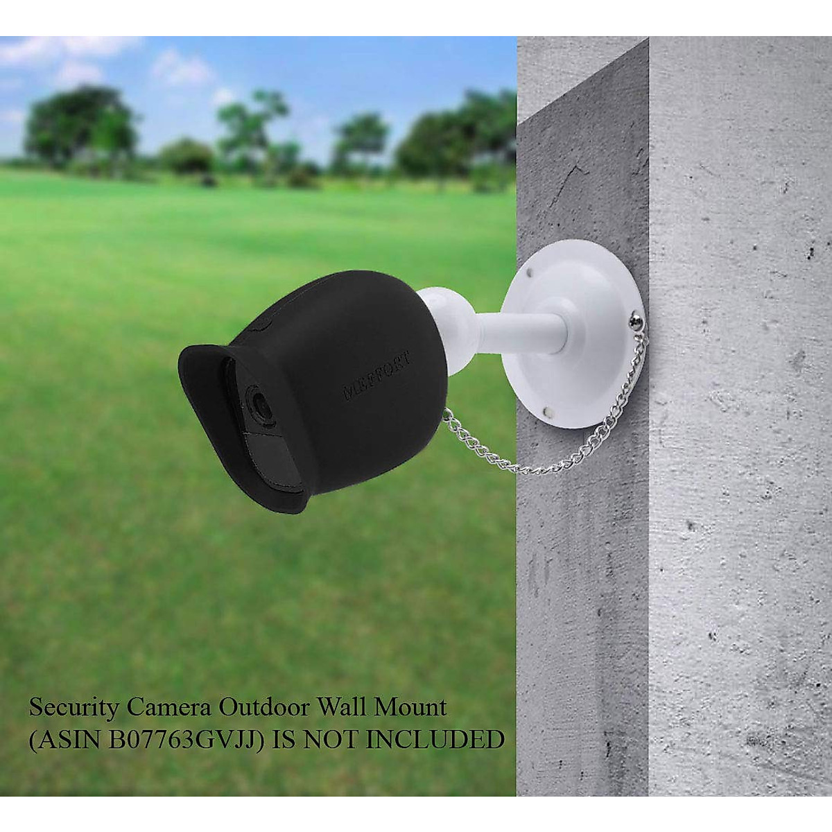 Meffort Inc Silicone Skin Cover with Dual Layer Sunshade Design, Clear (Not Fuzzy) Night Vision - Sun Glare UV Weather Protection Cover Compatible with Arlo Pro & Arlo Pro 2 Camera, 3 Pack (Black)