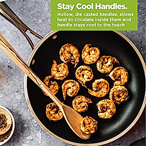 Gotham Steel Copper Cast 5 Piece Cookware, Pots and Pan Set with Triple Coated Nonstick Copper Surface & Aluminum Composition for Even Heating, 100% Non-Toxic, Oven, Stovetop & Dishwasher Safe