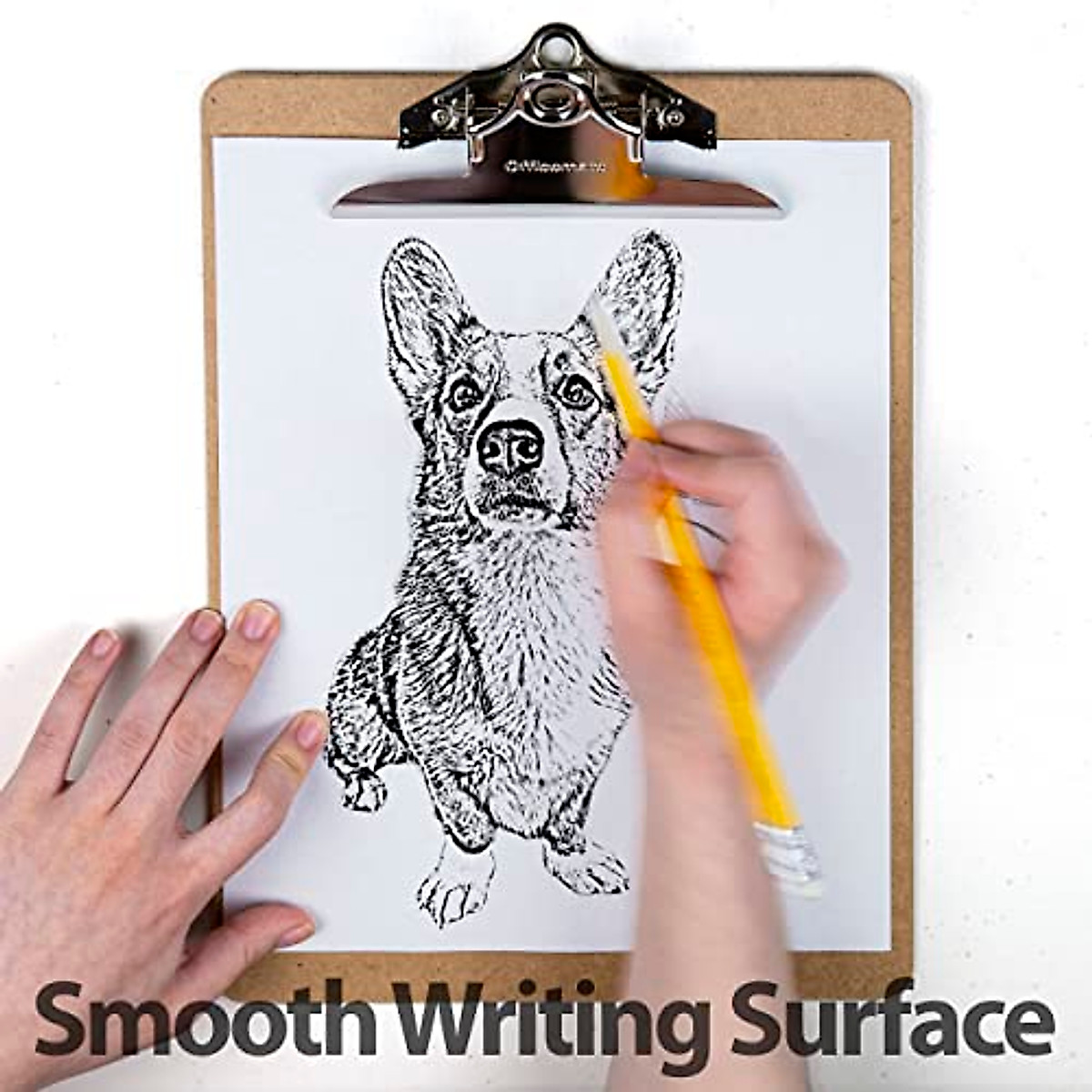 Officemate Recycled Wood Clipboard, Letter Size, 9" x 12.5" with 6" Clip, 3 Pack (83133),Brown