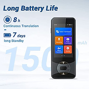 Anfier Language Translator Device 127 Languages AI Voice Translator W10 with 3.0 inch Touchscreen Image Translation Support Instant Two Way Translation for Travel Business