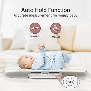 GROWNSY Baby Scale, Multifunctional Baby Weight Scale, Pet Scale for Puppy, Cat, Adult Scale Up to 330lbs, Accurate Digital Scale with Hold Function, 27-inch Height Measurement, 5 Units, LCD Screen