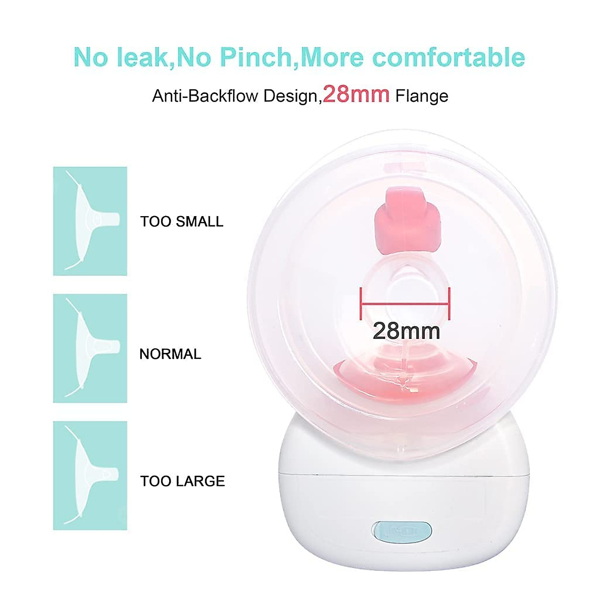 Breast Pump,Wearable Breast Pump,Electric Hands Free Breast Pump,Rechargeable Single Pumping with Massage Mode,Portable Breast Pump Breastfeeding with 5 Suction Levels,28mm 6.34 oz