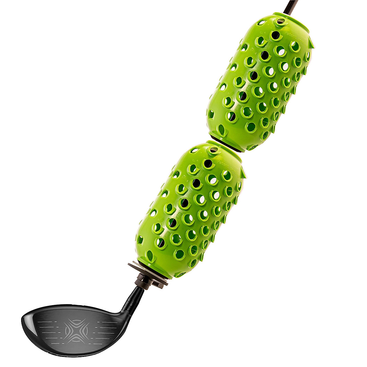AERO-SWING - Air Resistance Pineapple Kit - Training Aid and Warm Up Equipment - Improves Swing Speed & Accuracy, Adjustable Pineapples - Uses Air Resistance, No Added Weights - 2 Units - Green