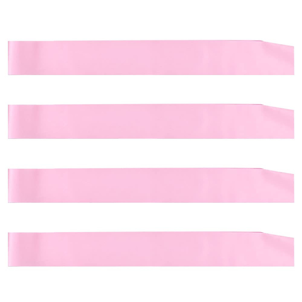 GDTO8820 CoolerthingsDG, 4 Pcs Blank Satin Sashes Plain Sashes Party Accessory for Graduation Wedding Party, Satin Sashes Pageant, Make Your Own Sashes, Pink Party Plain Pageant Sashes(Pink)
