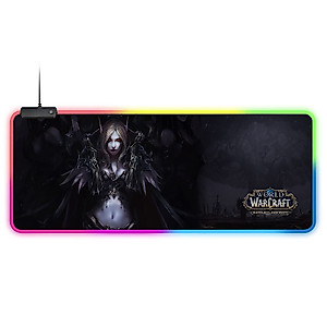 Sylvanas RGB Soft Gaming Mouse Pad Large Oversized Glowing Led Extended Mousepad Non-Slip Rubber Base Computer Keyboard Pad Mat 31.5X 11.8in