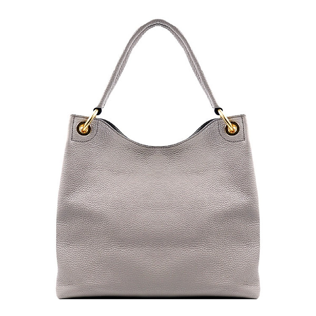 Prada Women's Vitello Daino Grey Leather Satchel Bag Handbag 1BC051