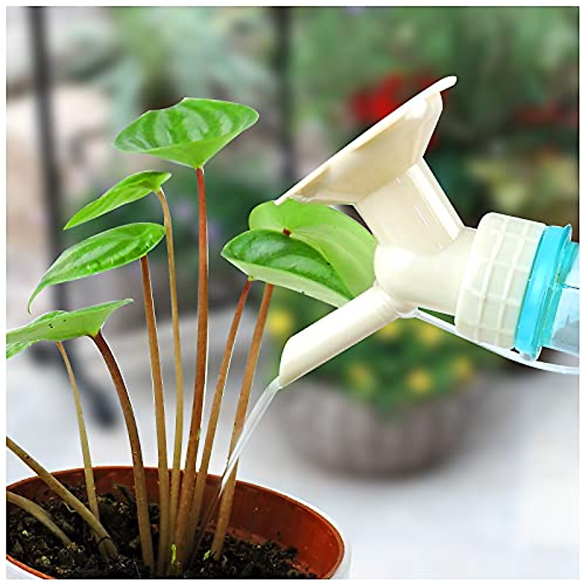 Andiker Flower Heads, 2 in 1 Watering Can Head Watering Can Tools Waters Sprinkler Nozzle for Plastic Bottles Double Head Watering Tool for Plant Cultivation, Potted Flowers, Bonsai (2pcs)