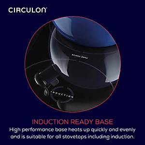 Circulon Enamel on Steel Whistling Teakettle/Teapot With Flip-Up Spout, 2 Quart - Navy