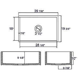 ALFI brand AB510 30-Inch Contemporary Smooth Fireclay Farmhouse Kitchen Sink, White