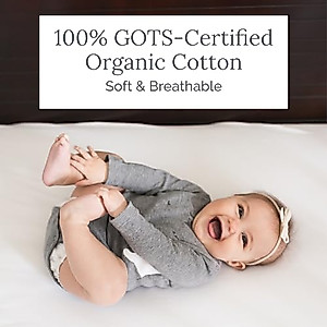 Natemia Fitted Crib Sheet - 100% Organic Cotton - 28 X 52 for Standard Crib and Toddler Mattresses - Silky Soft and Hypoallergenic