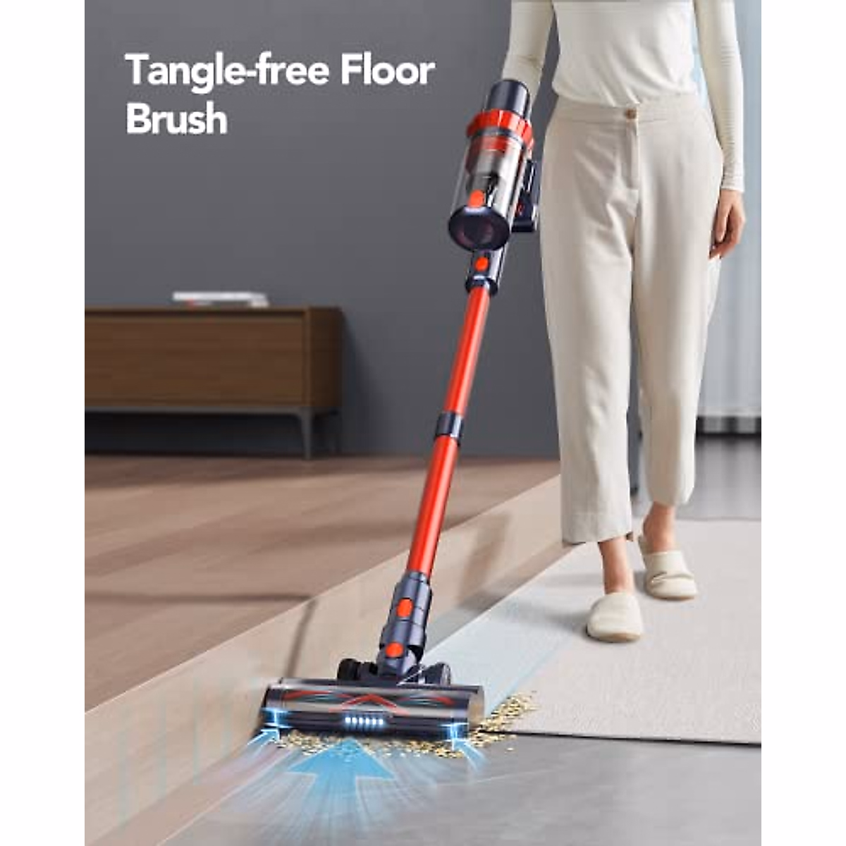 HONITURE Cordless Vacuum Cleaner, 400W 33Kpa Stick Vacuum Cordless with LCD Smart Touchscreen, Max 50mins, 7-Layer Hepa, 6 in 1 Lightweight Handheld Vacuum for Hardwood Floors,Carpets,Stairs,Pet Hair