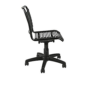 Euro Style Bungie Low Back Adjustable Office Chair, Black Bungies with Graphite Black Frame