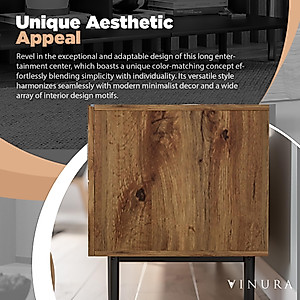 TV Stands for Living Room - 76” MDF Naturakl Wood TV Stand for Bedroom - Multipurpose Entertainment Center with Storage - TV & Media Furniture for 80’’ TV with 3 Doors - Organize, Elevate, Enjoy!