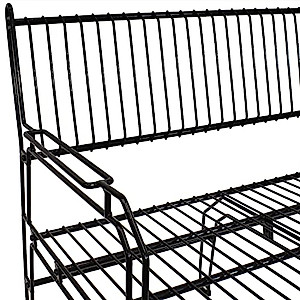 Sunnydaze 2-Person Modern Metal Patio Bench - Indoor/Outdoor Black Steel Wire Porch Bench for Patio, Sunroom, Deck, or Living Room - 30.75-Inch H