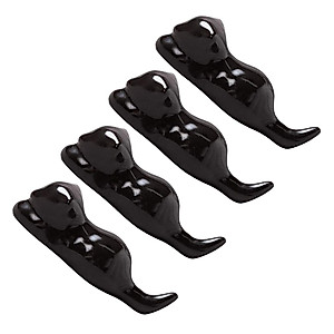 DOITOOL 4pcs Chopsticks Rests Japanese Style Ceramic Black Cat Chopsticks Holder Spoon Fork Rack Kitchen Utensils Gadgets for Home Dining Table Decorations Black
