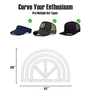 Baseball Hat Curving Band, Mens Baseball Cap Hat Brim Bender, Hat Shaper for Fitted Hats, Trucker Hat, Flat Brim Hats, Perfect Hat Curve Bender, Hat Accessories for Teen Boys, Pack of 4 (Black)
