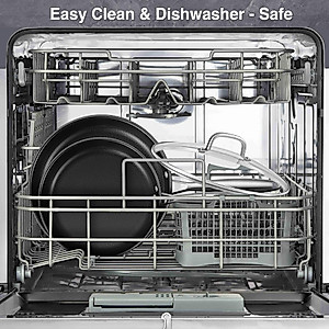 Leetaltree 12 Inch Frying Pan with Lid, Whole body Tri-Ply Stainless Steel Skillet for Gas Electric Induction Ceramic Stoves and Oven