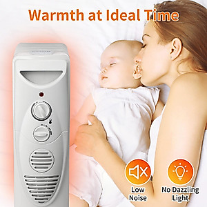 ZAFRO Oil Filled Radiator Heater, 1500W Portable Space Heater with Adjustable Thermostat, Oil Heater with 3 Heat Settings, with Tip-Over & Overheat Protection for Indoor, Room, Office and Home Grey