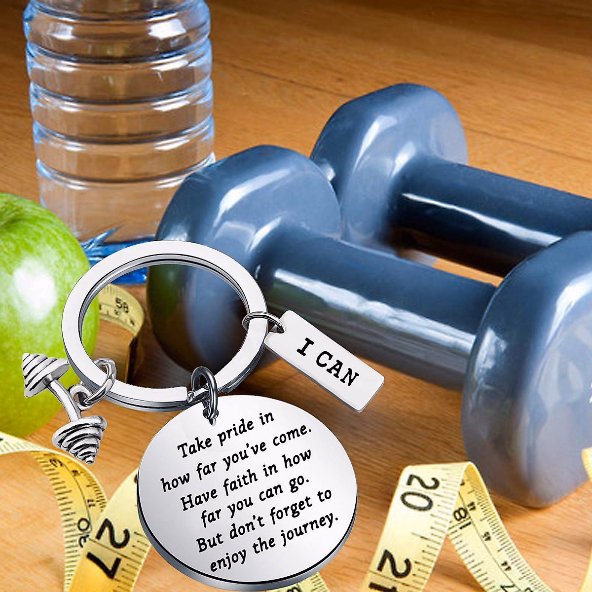 FUSTMW Fitness Gifts Bodybuilder Keychain Dumbbell Gifts Fitness Trainer Gift Gym Workout Jewelry for Fitness Instructor Gift