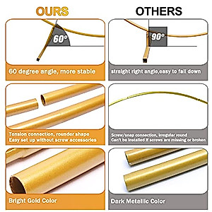 Wokceer 7.2FT Gold Round Backdrop Stand Metal Circle Wedding Balloon Arch Frame Backdrop Floral Background Decoration for Bridal Shower Anniversary Ceremony Birthday Party Candy Tables Celebration