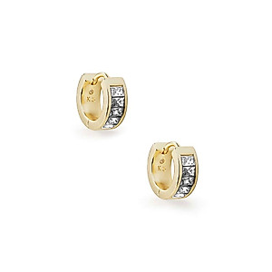 Kendra Scott Jack Huggie Earrings in Gold Clear Nano Crystal