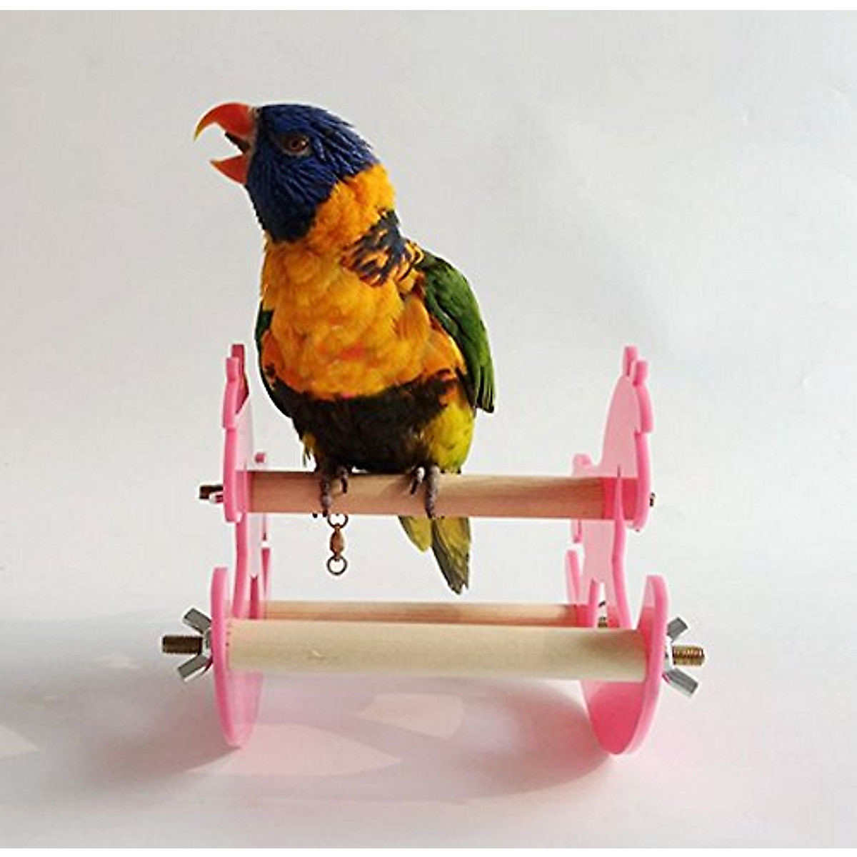 zoele Pet Bird Parrot Hamsters Holder Squirrels Climbing Swing Stand Rocking Chair Seesaw Chewing Toys