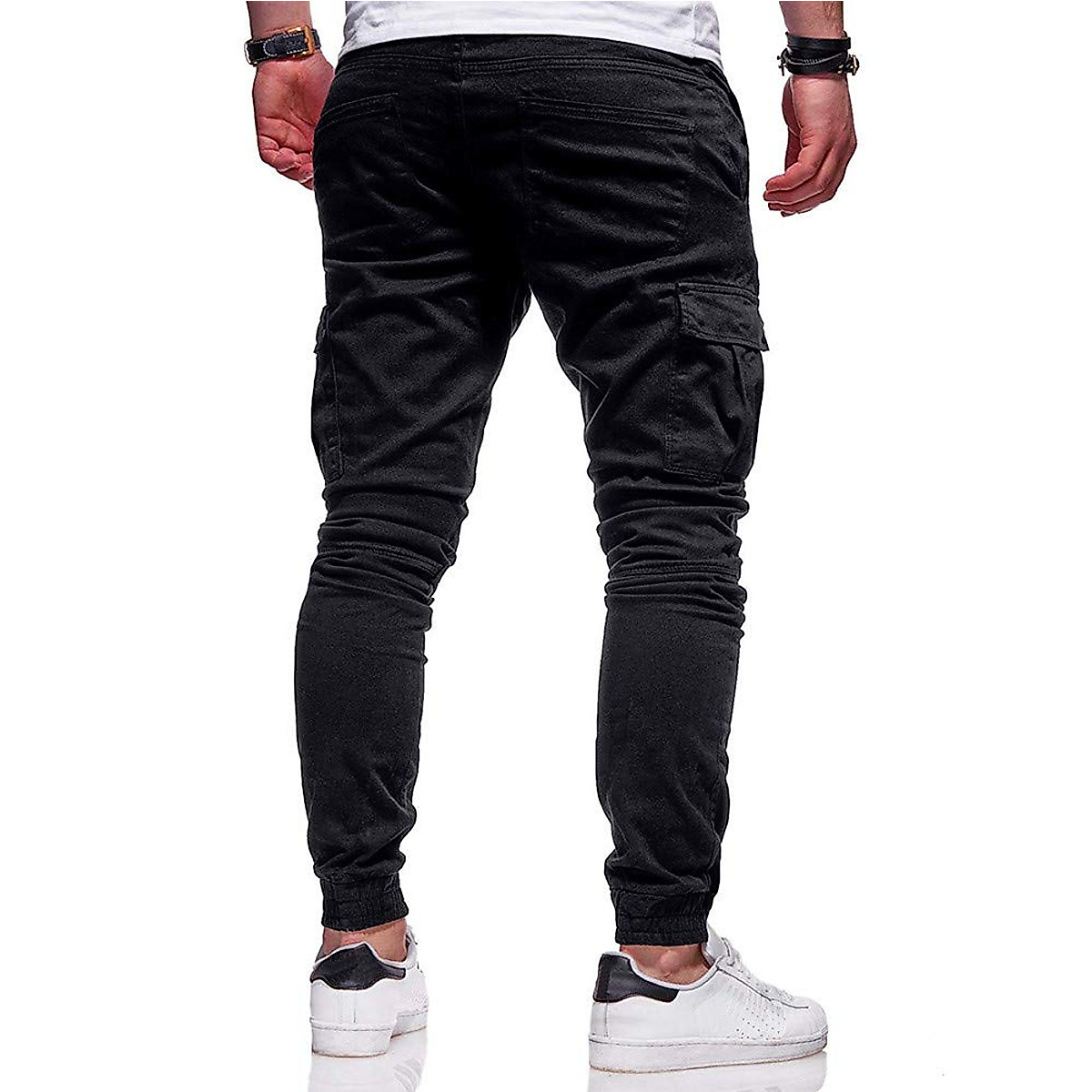 Fashion Sport Pants, Mens Hip Hop Joggers Pants Casual Athletic Running Track Drawstring Sweatpants Trousers (Black, M)