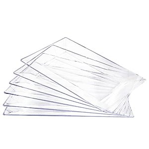 DaYammi 12 Pack Plastic Serving Trays, Heavy Duty Clear Plastic Serving Platters 13”×8” Rectangle Disposable Serving Platters and Trays for Parties, Wedding, Birthday, Dessert Table, Cupcake