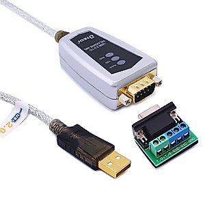 DTECH USB to RS422 RS485 Serial Port Adapter Cable with FTDI Chipset 5 Position Terminal Board for Windows 11 10 8 7 XP Mac (4 Feet)