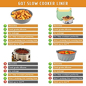 Slow Cooker Liners fit Crock-Pot 6 Quart Oval Slow Cooker,Reusable & Leakproof Dishwasher Safe Cooking Liner for 6 QT Crock Pot (1pcs-black-6QT)