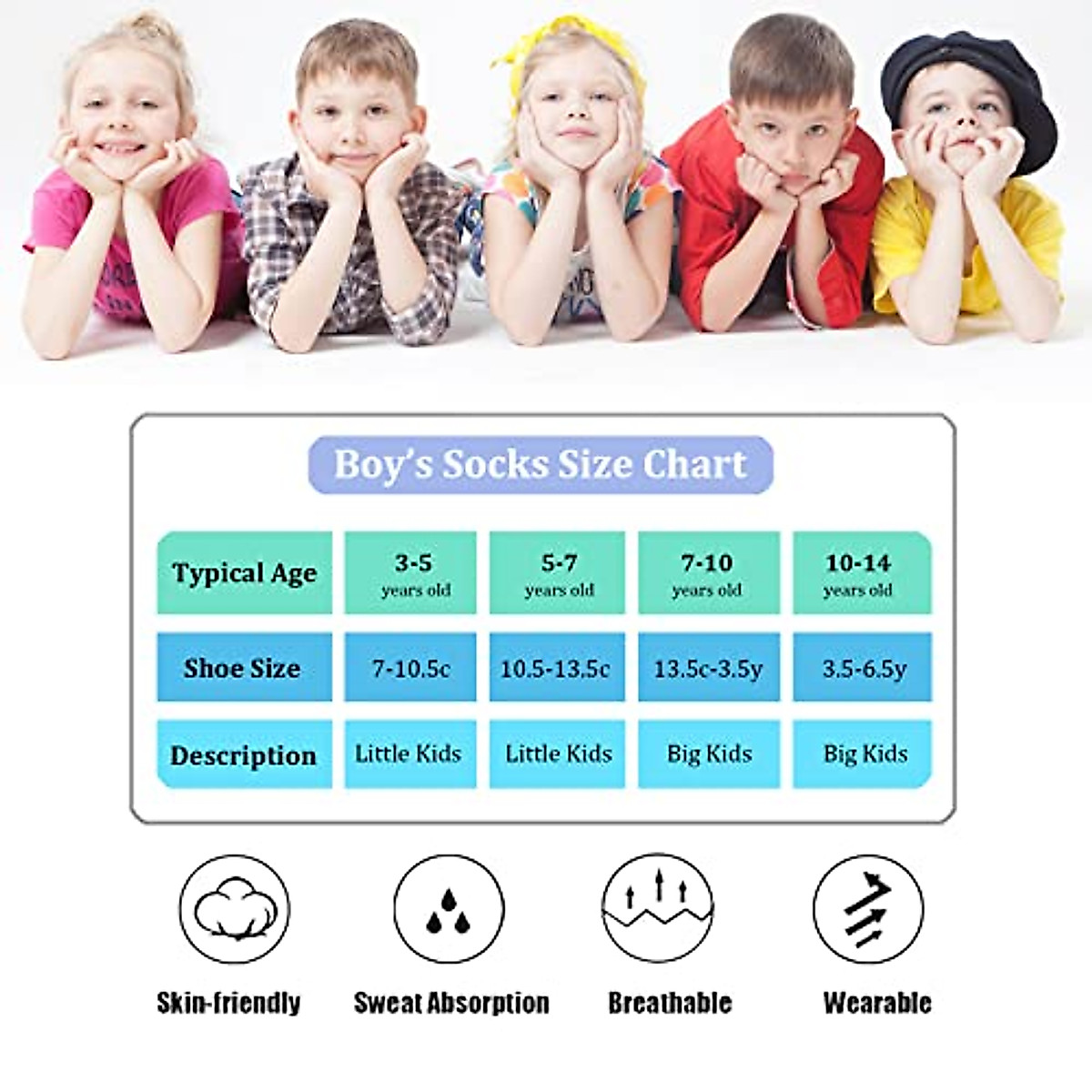 Tsmollyu 12 Pairs Boy Socks Half Cushioned Low Cut Socks Ankle Athletic Cotton Socks For Little Big Kids Age 3-10(7-10 Years)