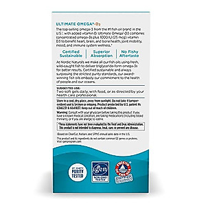 Nordic Naturals Ultimate Omega-D3, Lemon Flavor - 60 Soft Gels - 1280 mg Omega-3 + 1000 IU Vitamin D3 - Omega-3 Fish Oil - EPA & DHA - Promotes Brain, Heart, Joint, & Immune Health - 30 Servings