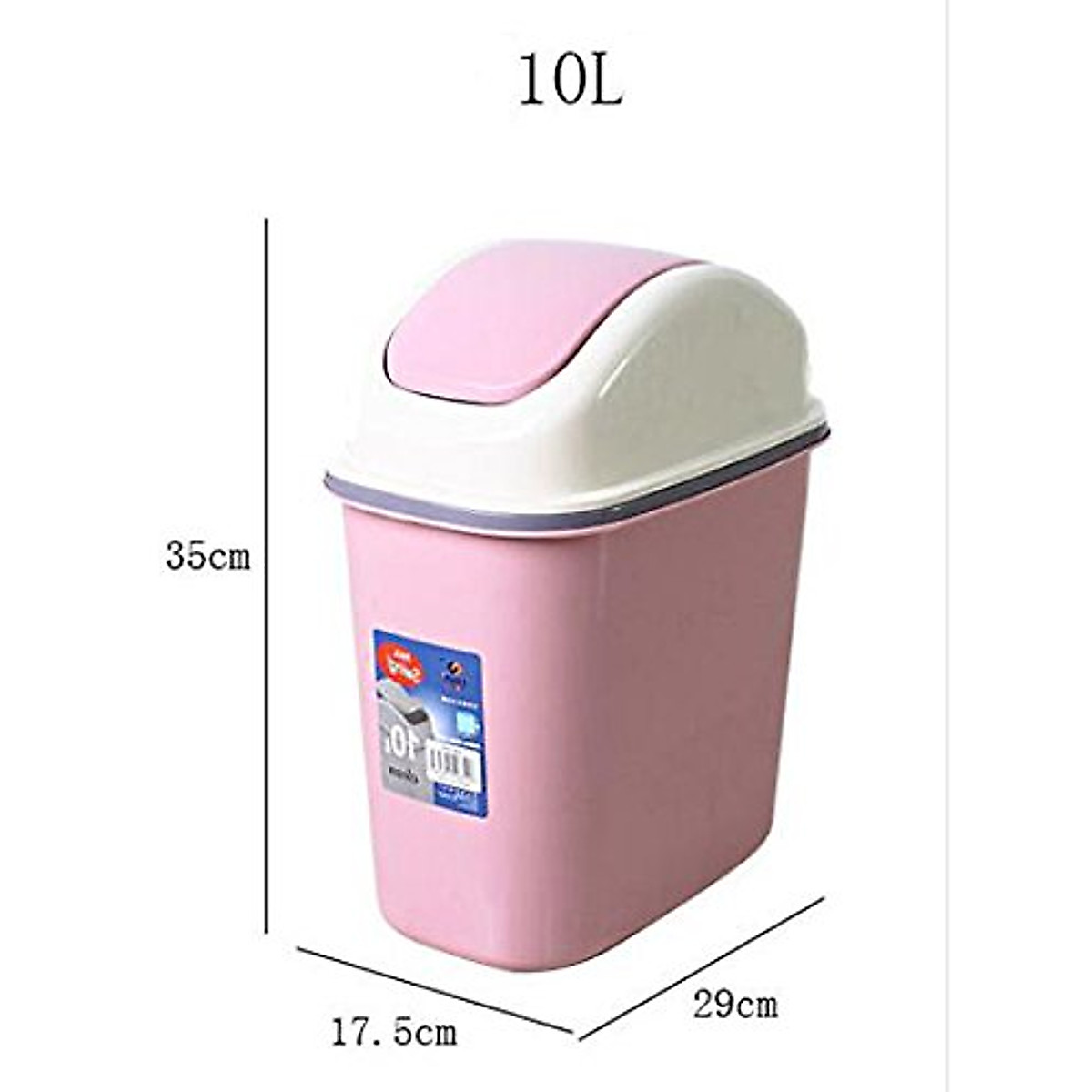 OUUD Plastic Swing-Top Waste Can Trash Can with Swing Lid, 2.2 Gallon /10L (Purple)