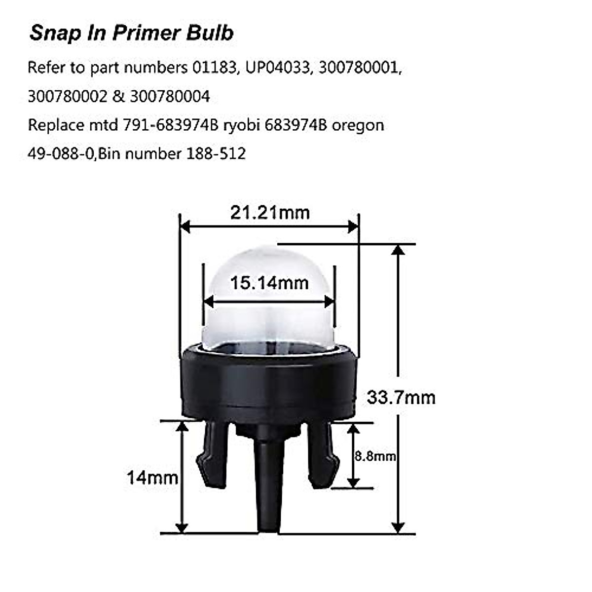 HPENP 16 Feet 4 Sizes Fuel Line Hose with Snap in Primer Bulb,Primer Pouland Bulb Fuel Filter Fit for Zama Stihl Poulan Weedeater Craftsman Husqvarna Trimmer Chainsaw Blower