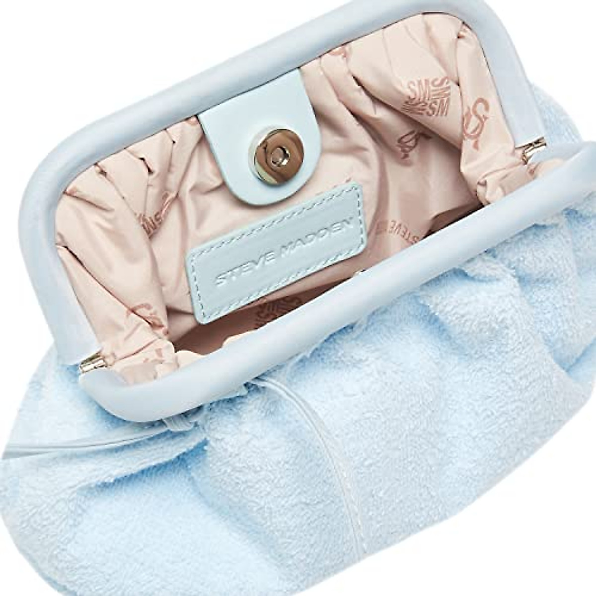 Steve Madden Womens Nikki-t Steve Madden NIKKI T Terry Cloth Clutch Crossbody, Blue, One Size US