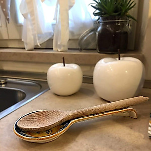 CERAMICHE D'ARTE PARRINI - Italian Ceramic Art Spoon Rest Pottery Holder Hand Painted Decorated Sun Made in ITALY Tuscan