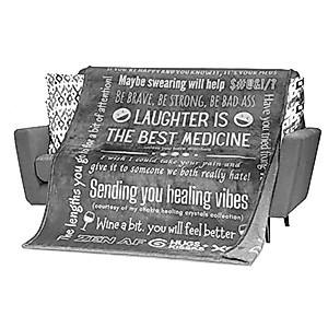 FILO ESTILO Funny Get Well Soon Gifts for Women or Men, Funny Healing Blanket, Post Surgery Gifts, Fun Recovery Presents for Sick Friends, Cheer Up and Feel Better Gifts for Women (Grey)