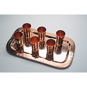 Sertodo Copper Tequilero Shot Cup | Set of 2, 2 oz | 100% Pure Copper, Hand Hammered, Heavy Gauge | Tall Shooter Design | High-End Shot Glass For Fine Spirits