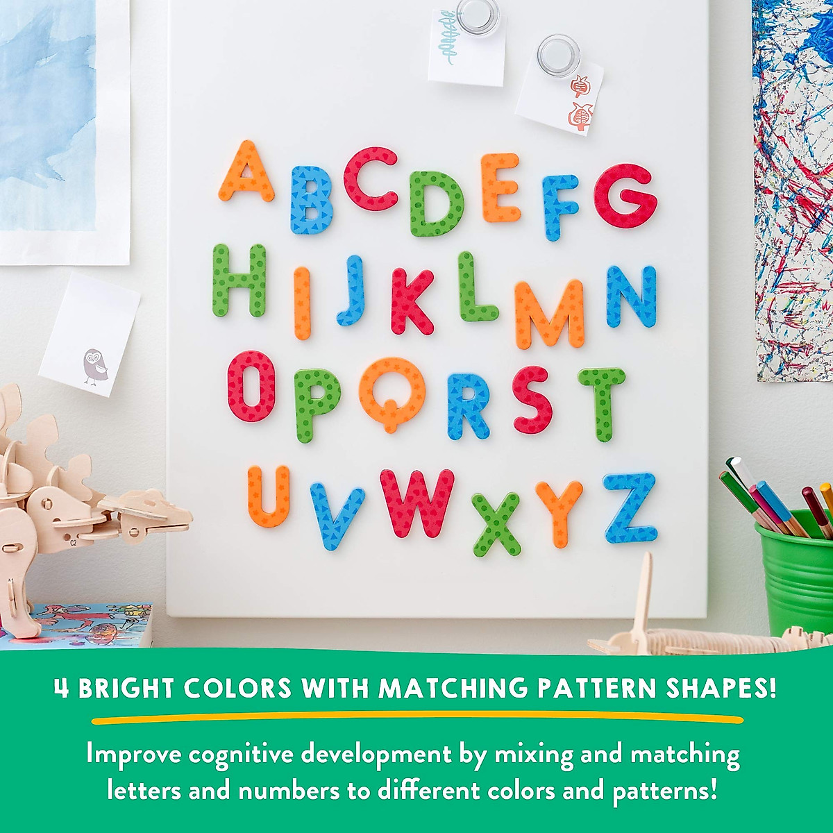 Magic Scholars ABC Magnetic Letters for Toddlers (3+ Years) 130 Pcs Alphabet Magnets and Magnetic Numbers Gift Set, Large Letter Magnets for Fridge, ABC Magnets Educational Toy