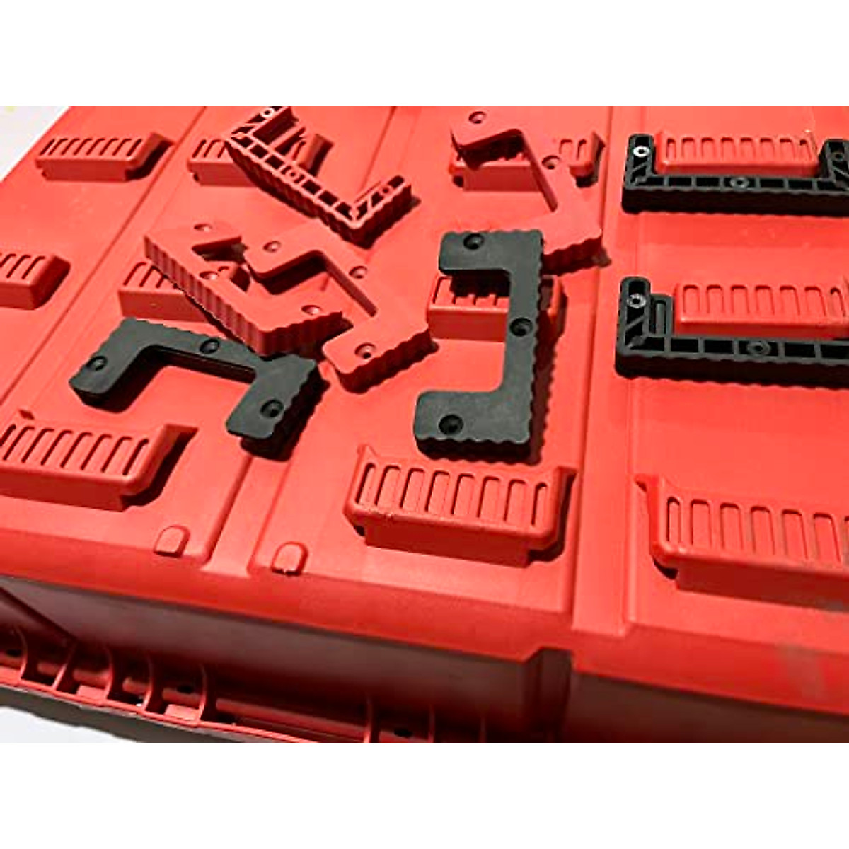 NyVoozy Milwaukee Packout Cleats, 16PCS Cleat 'n' Feet Cleats Compatible with Milwaukee Packout System, MountTool Box Storage System Anywhere (Red)