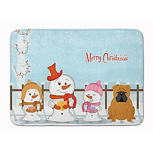 Caroline's Treasures Merry Christmas English Bulldog Red Floor Mat, 19" x 27", Multicolor