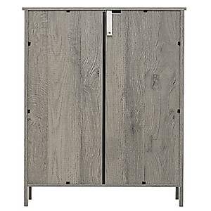 Quimoo Storage Cabinet, Bathroom Floor Cabinet with 2 Drawers & Adjustable Shelves, Bathroom Storage Cabinet with 2 Doors for Living Room, Bedroom, Home Office, Grey