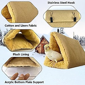 Vehomy Winter Warm Bird Nest Bird Parrot Hammock Swing Fluffy Bird Sleeping Bed Parrot Hideaway Bird Shed Hut House for Cockatiels Parakeet Budgies African Grey Hamster Ferret M